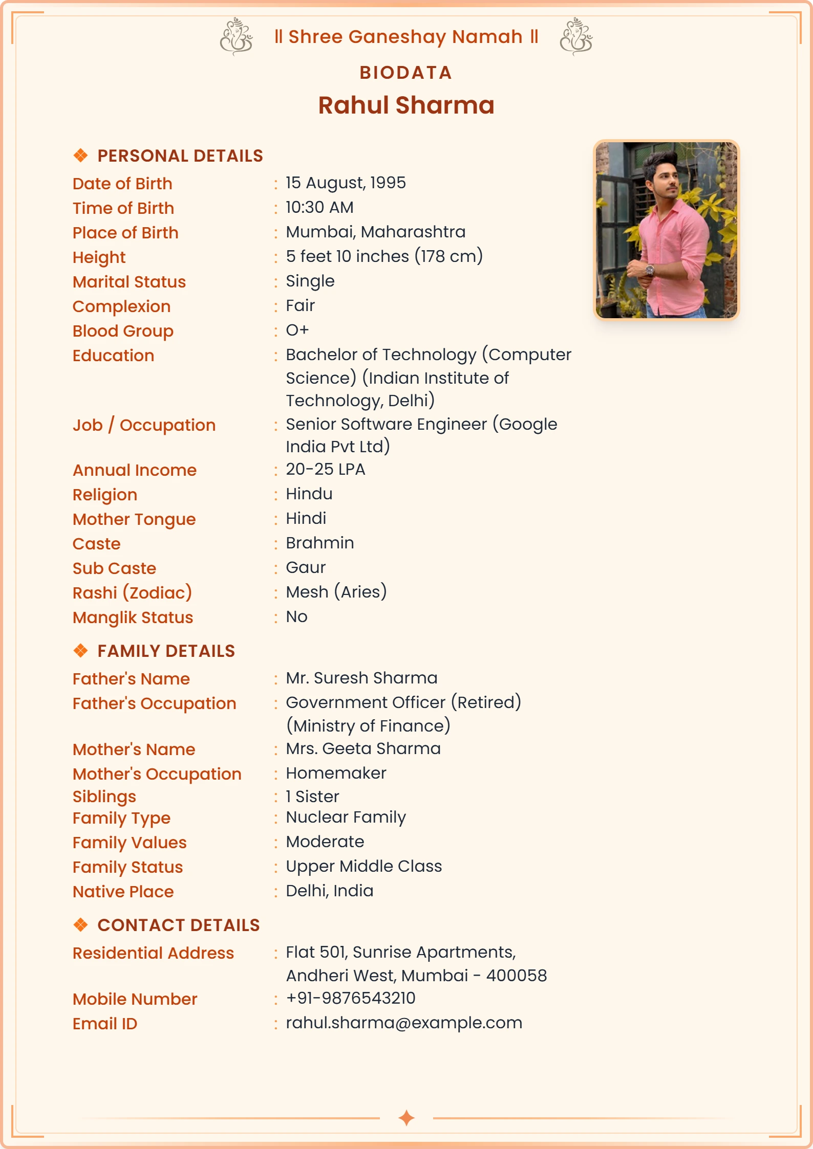 Free Online Biodata Maker for Marriage | Biodata Maker